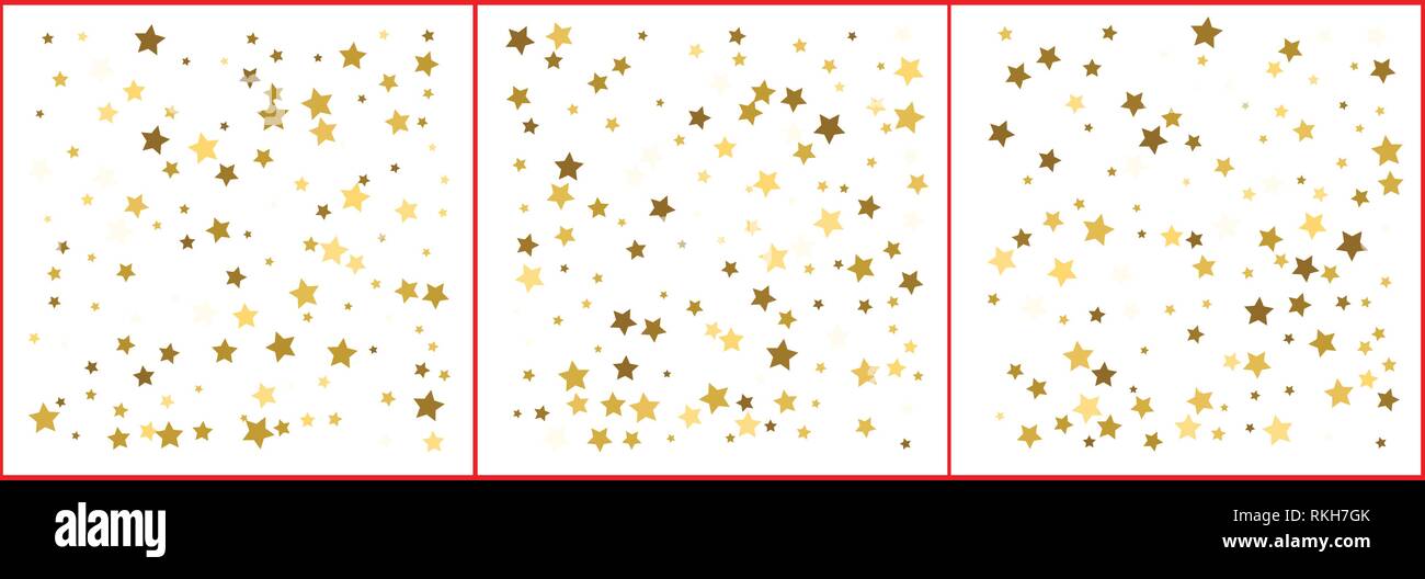 Gold stars confetti. Abstract background with many falling golden stars ...