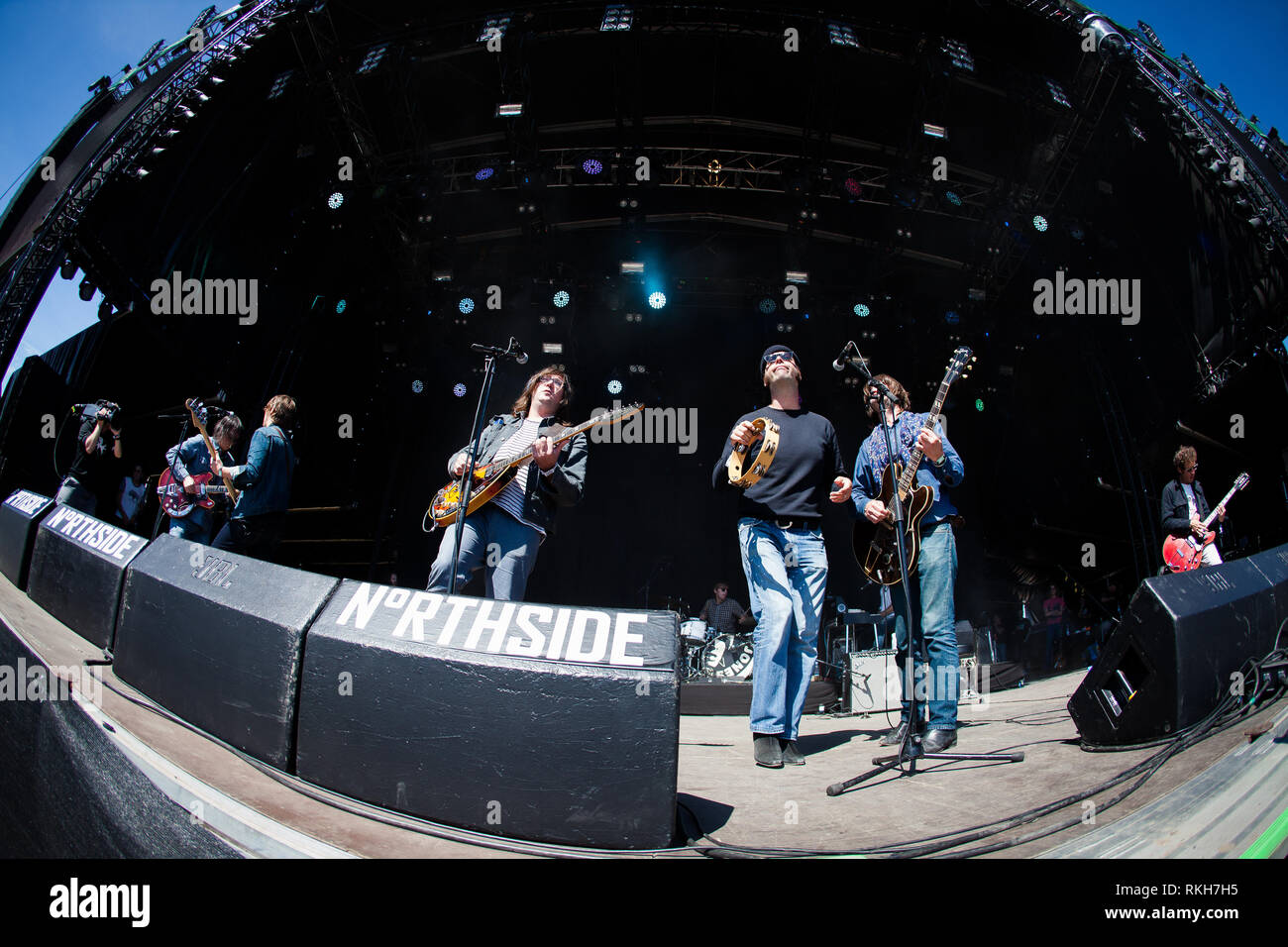 The psychedelic rock band The Brian Jonestown Massacre performs a live ...