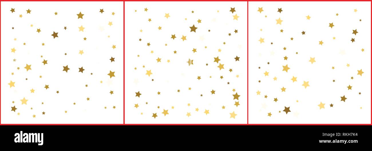 Gold stars confetti. Abstract background with many falling golden stars ...