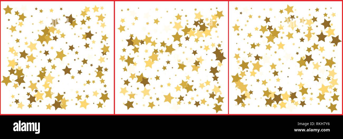 Gold stars confetti. Abstract background with many falling golden stars ...
