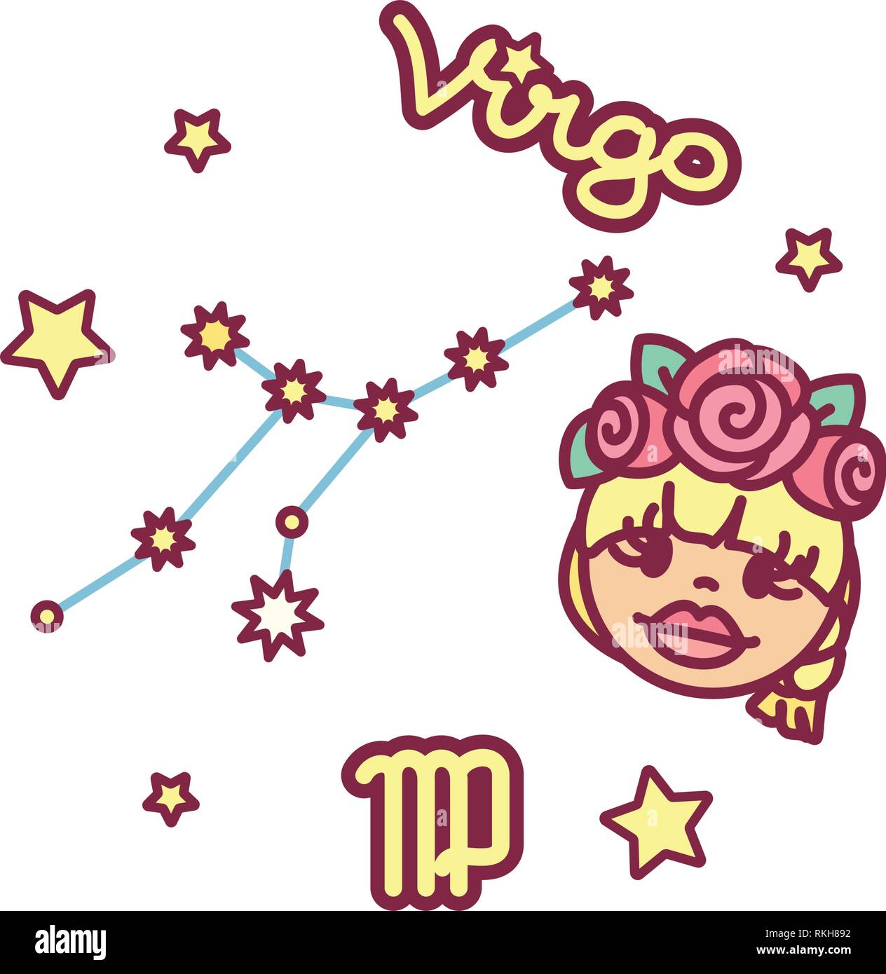 Cartoon Illustration Virgo Zodiac Sign Stock Photos & Cartoon ...