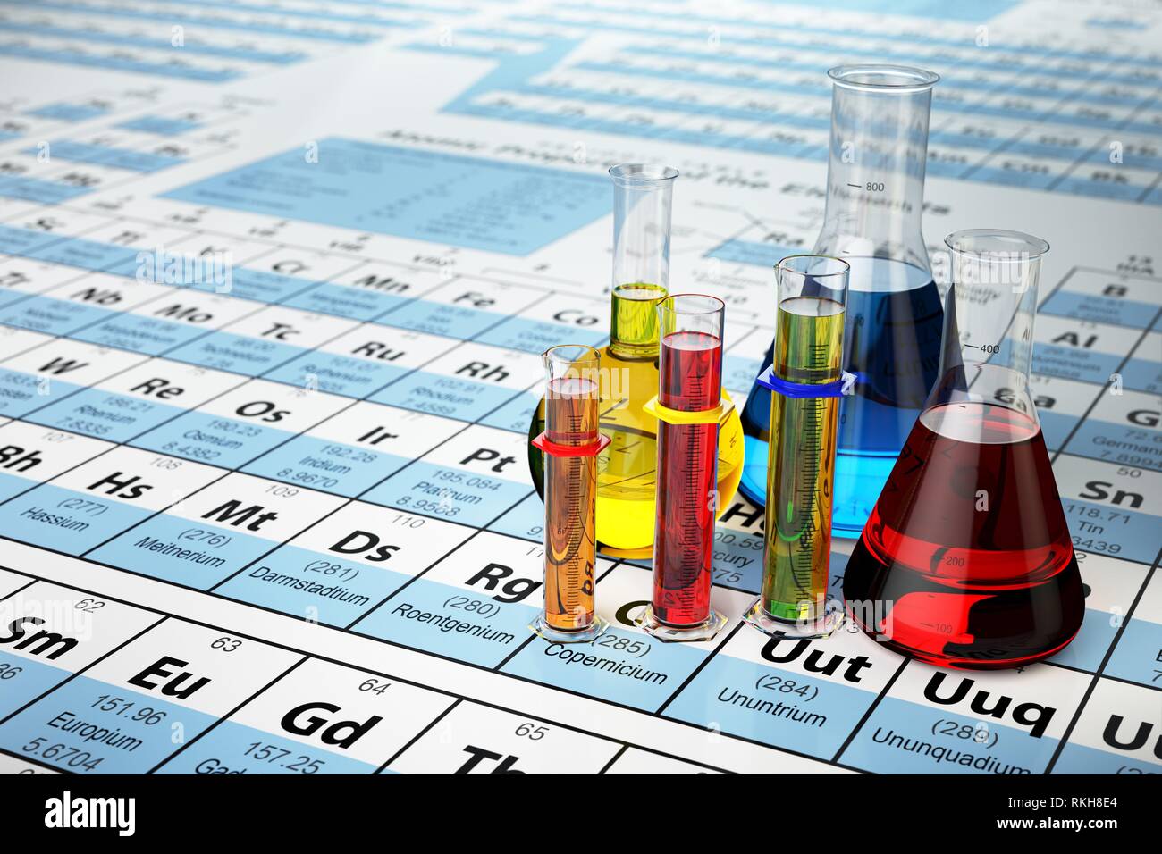 Red periodic table elements illustration hi-res stock photography and ...