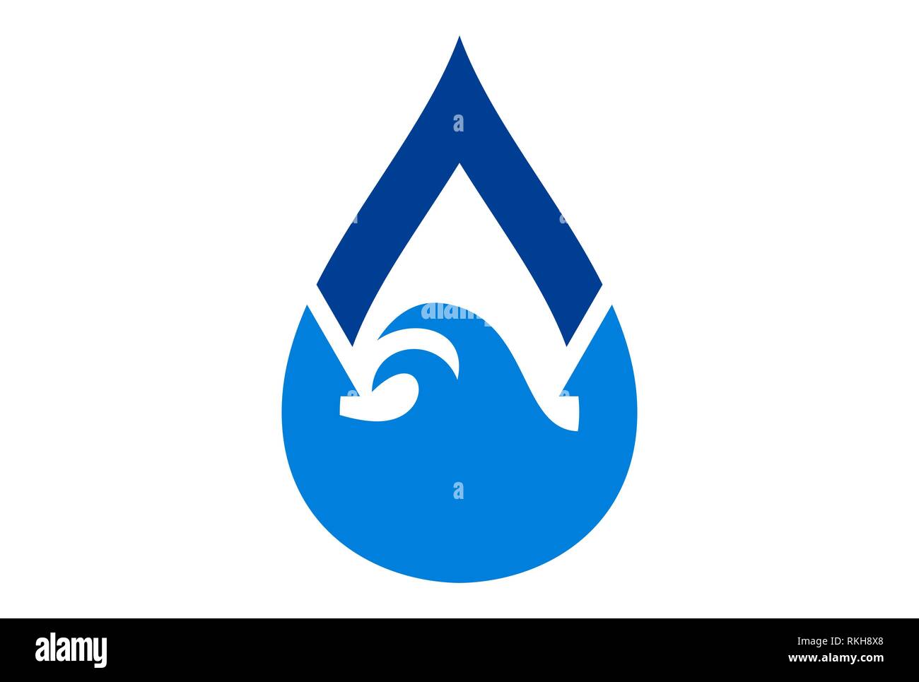 blue water nature waves logo icon vector concept flat design Stock ...