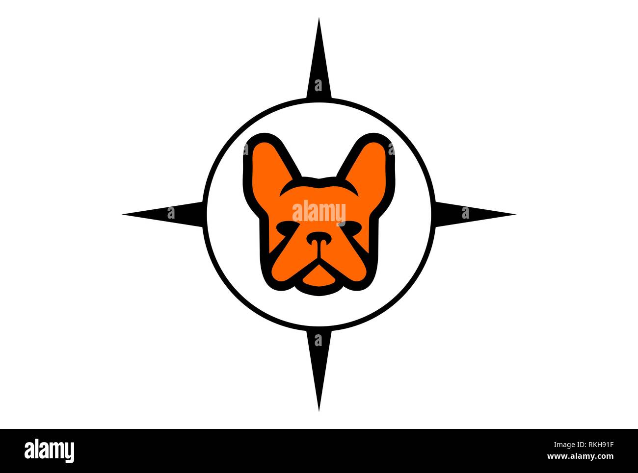 dog compass logo icon vector vector concept flat design Stock Photo - Alamy