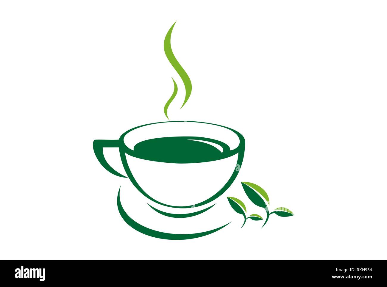 drink tea cup herbal hot logo icon vector concept flat design Stock ...