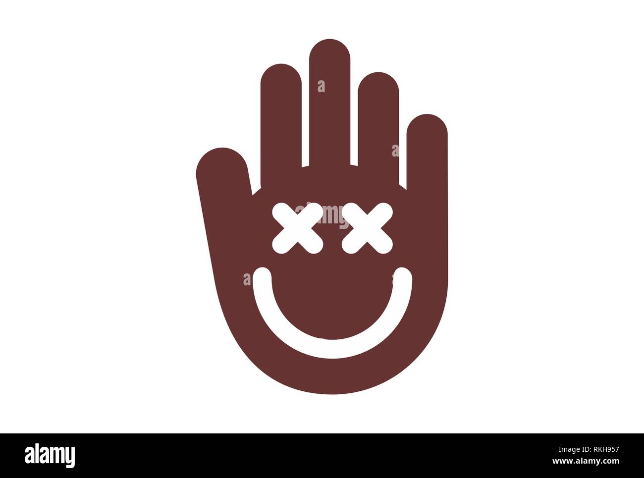 hand smile concept logo icon vector concept flat design Stock Photo - Alamy