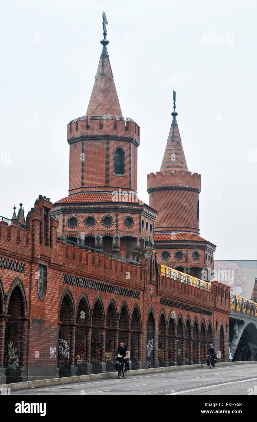 Around Berlin - Oberbaumbrucke Bridge 1894-96 Stock Photo - Alamy