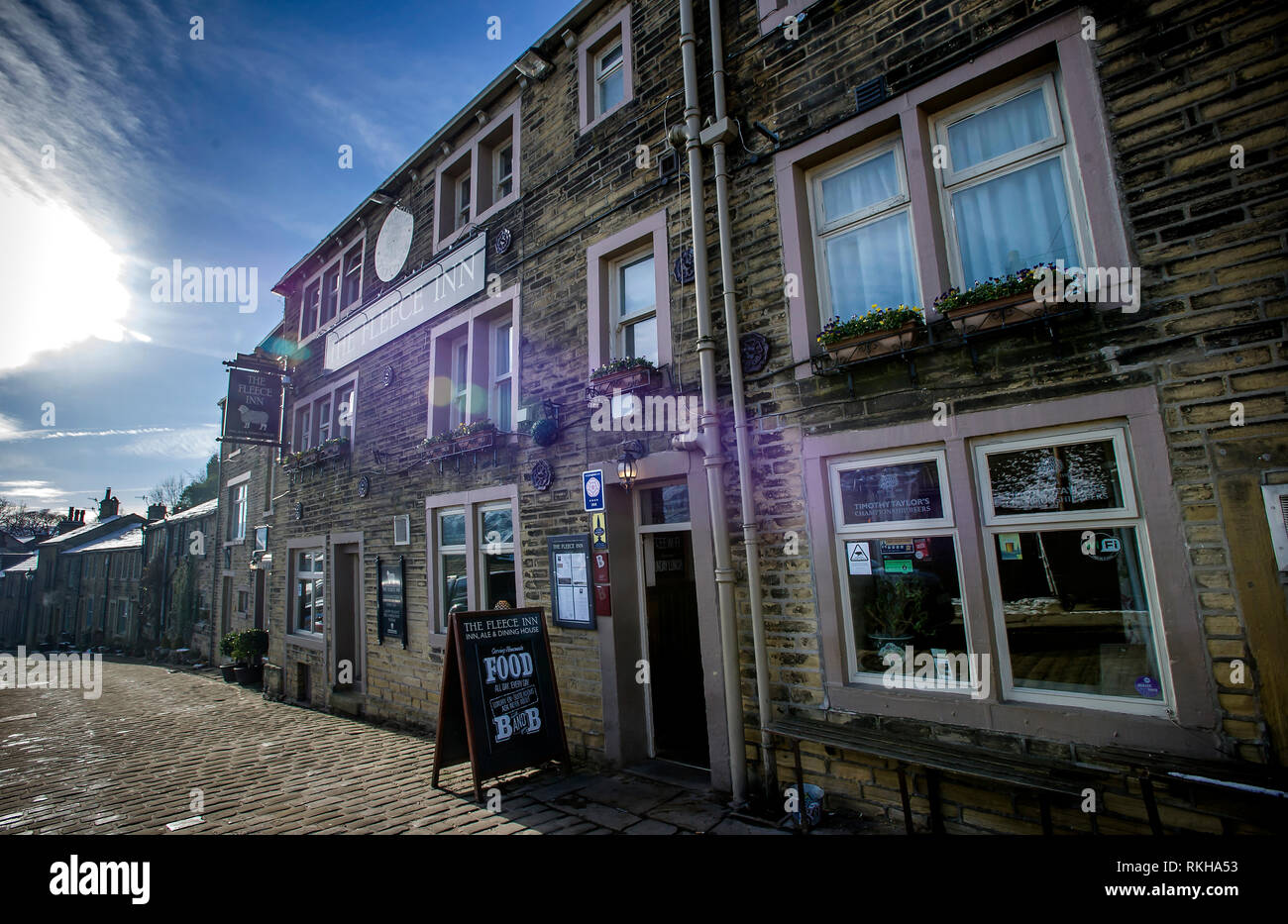 The village of Haworth in West Yorkshire, England, UK. The village was ...