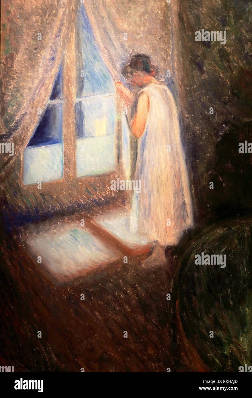 The girl by the Window by Edvard Munch display in Art Institute of ...