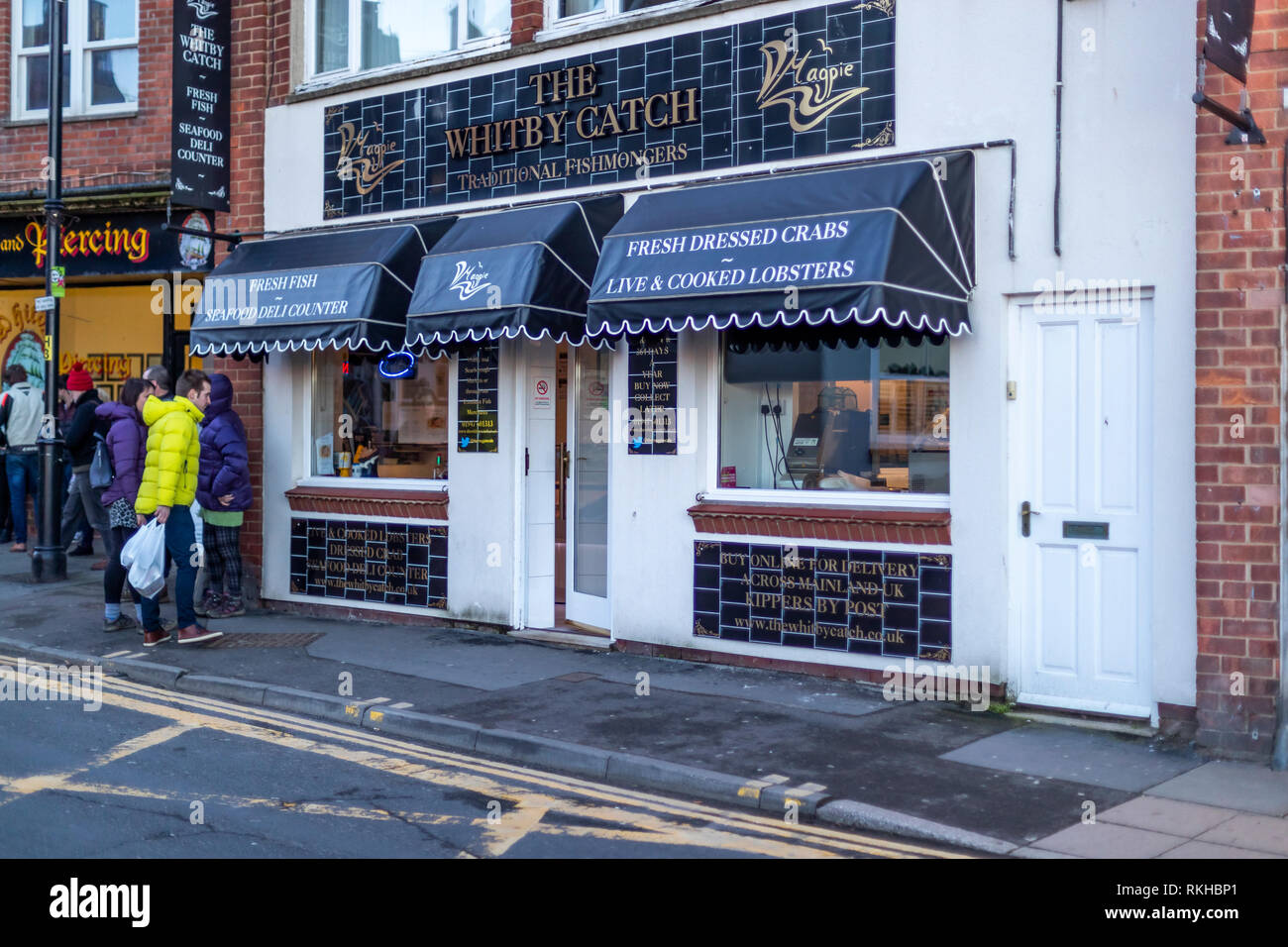 The Whitby Catch fishmongers. Whitby, North Yorkshire. UK Stock Photo ...
