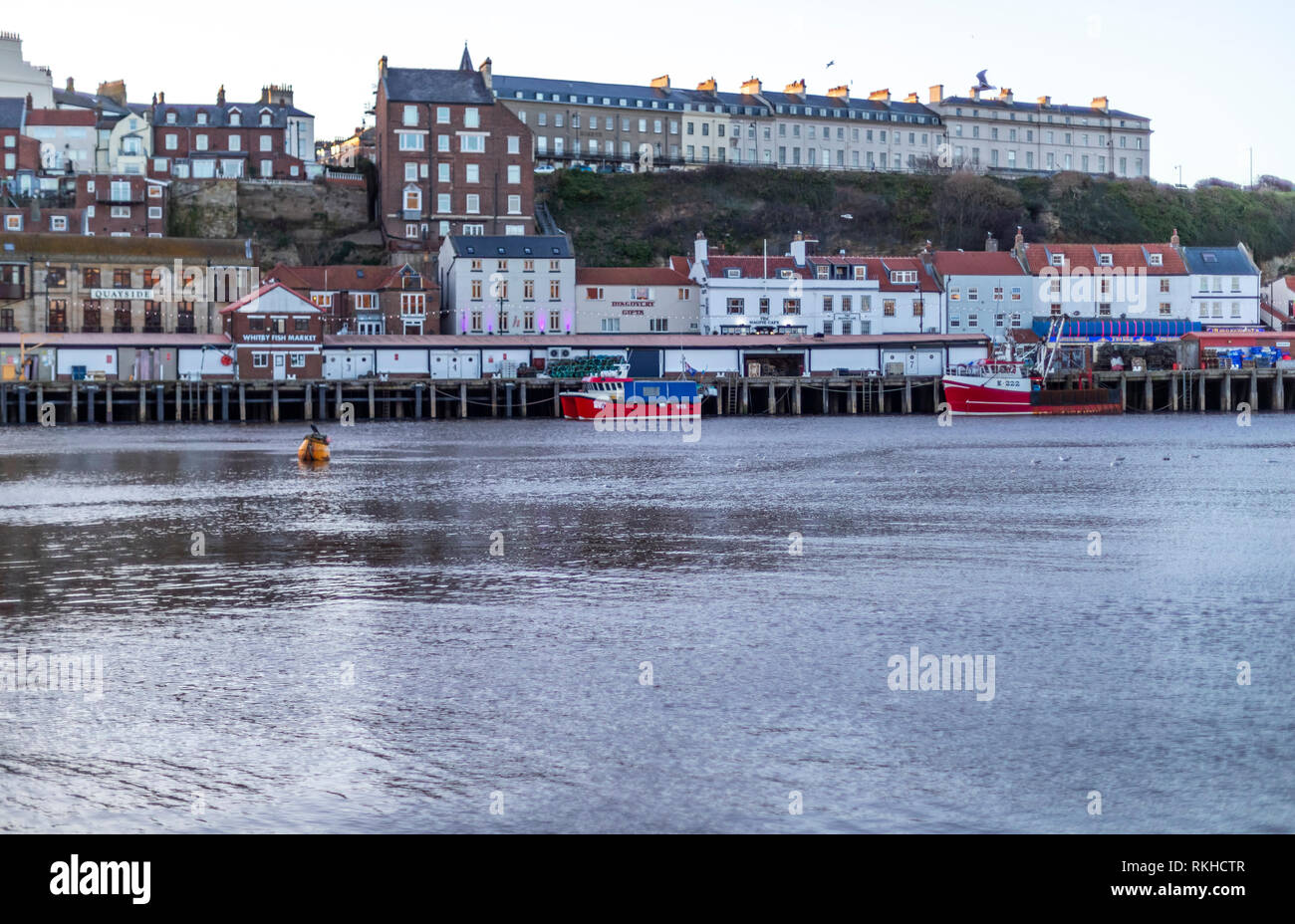 Whitby harbour and fishing port, Whitby, North Yorkshire. UK Stock ...