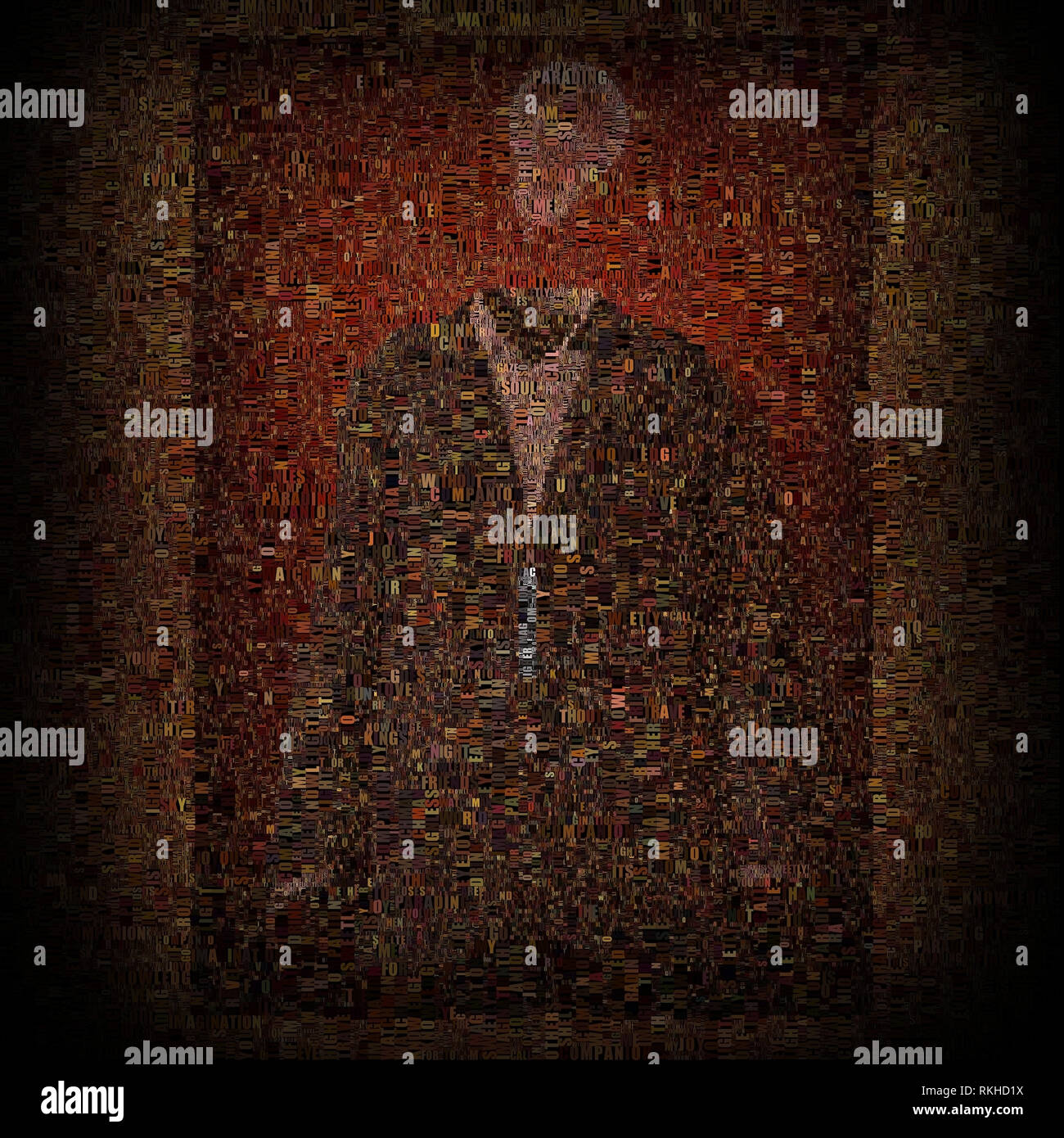 Surrealism. Suit and light bulb. Words Stock Photo - Alamy