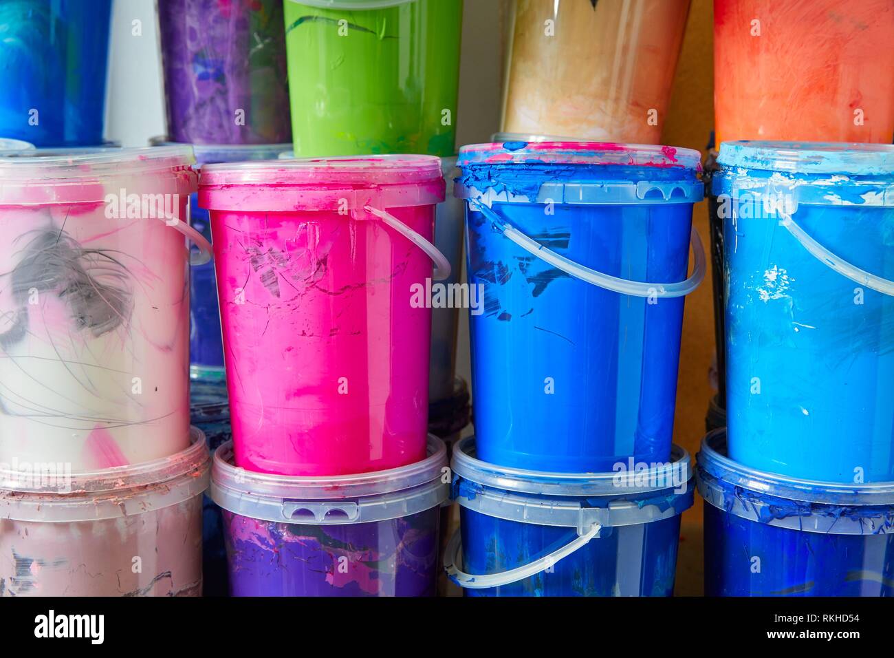 Colorful bottles of paint hi-res stock photography and images - Alamy