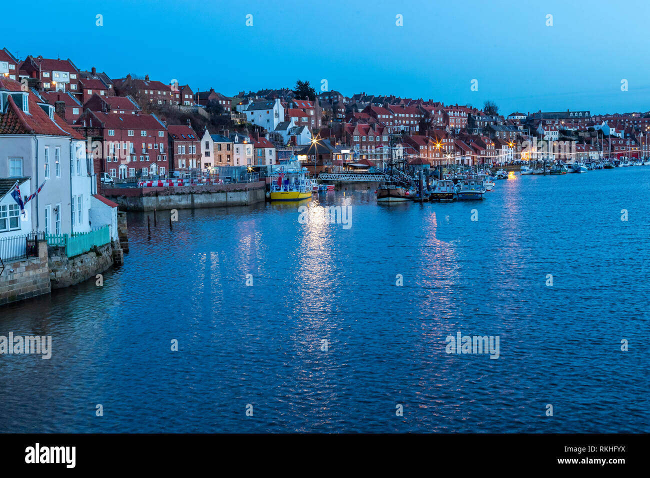 Whitby harbour and fishing port, Whitby, North Yorkshire. UK Stock ...