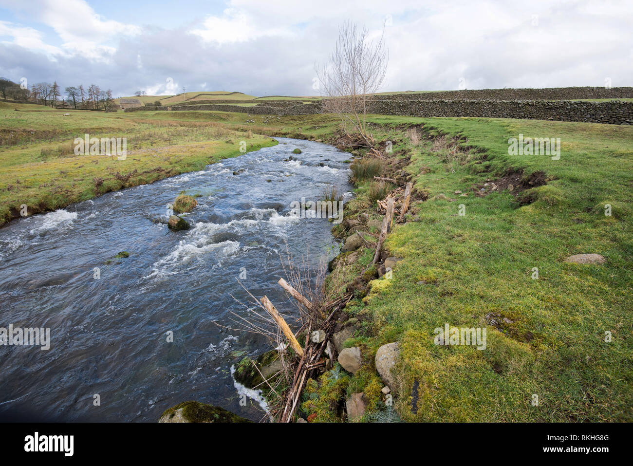 Long Preston Beck from the road bridge Stock Photo - Alamy