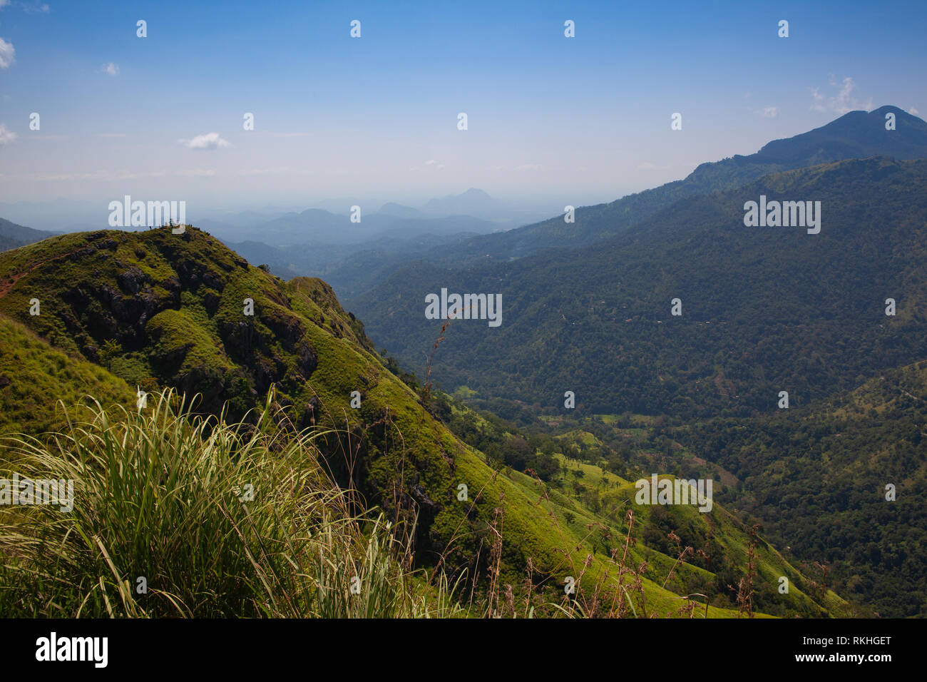 View from Little Adam's Peak, Sri Lanka. Mini Adams Peak is the closest ...