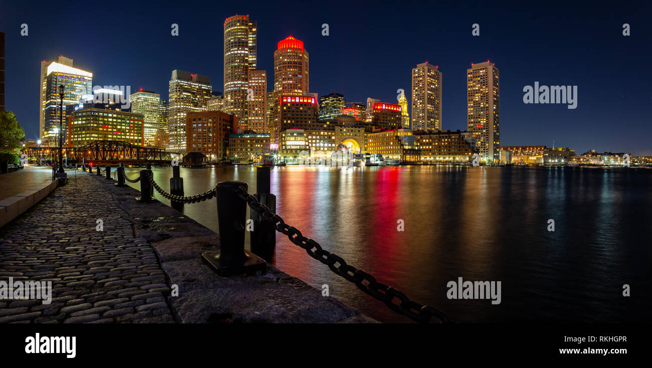 Night view of a modern downtown city during night time. Taken in Fan ...