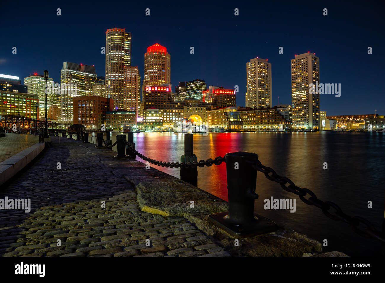 Night view of a modern downtown city during night time. Taken in Fan ...