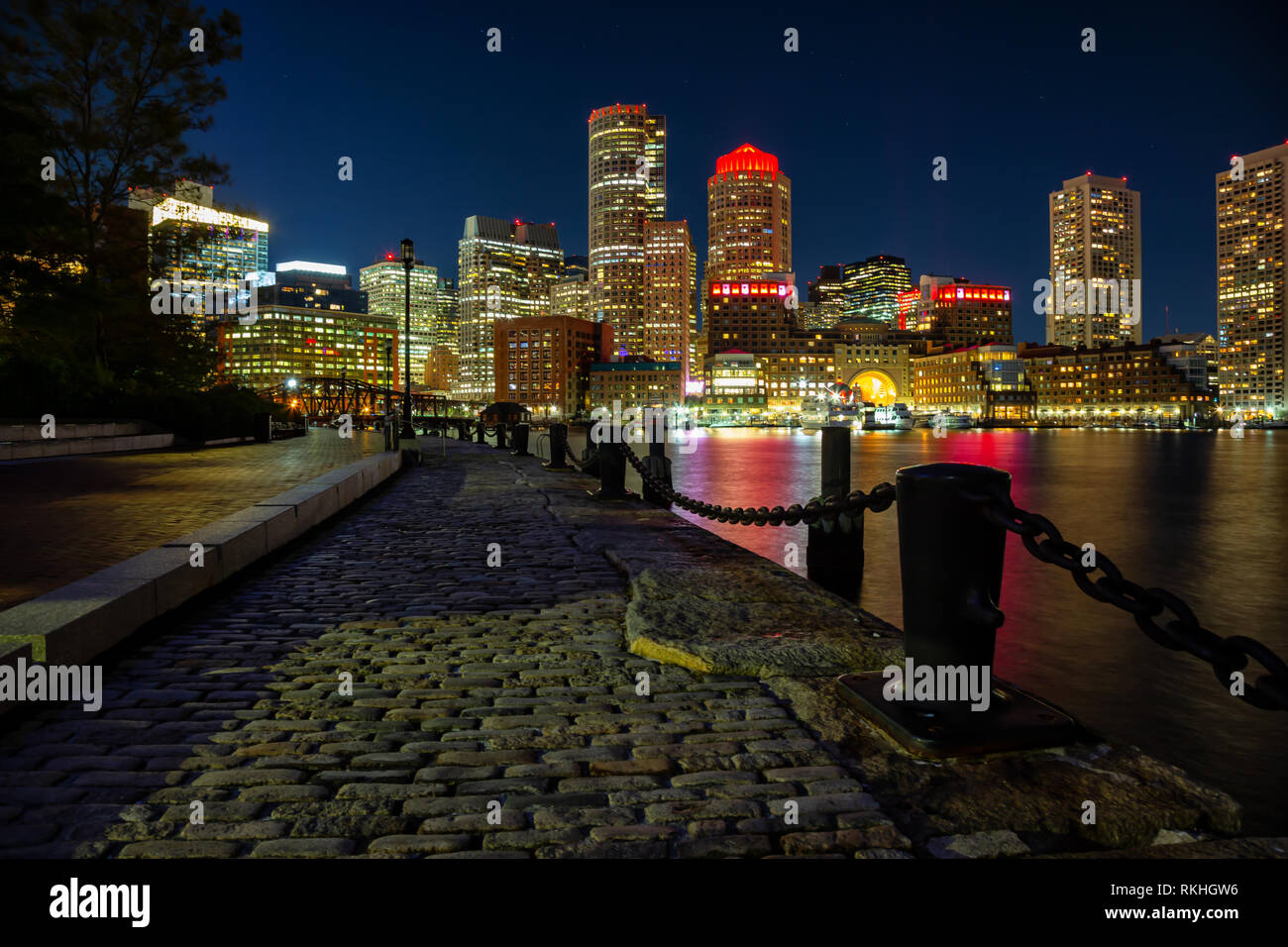 Night view of a modern downtown city during night time. Taken in Fan ...