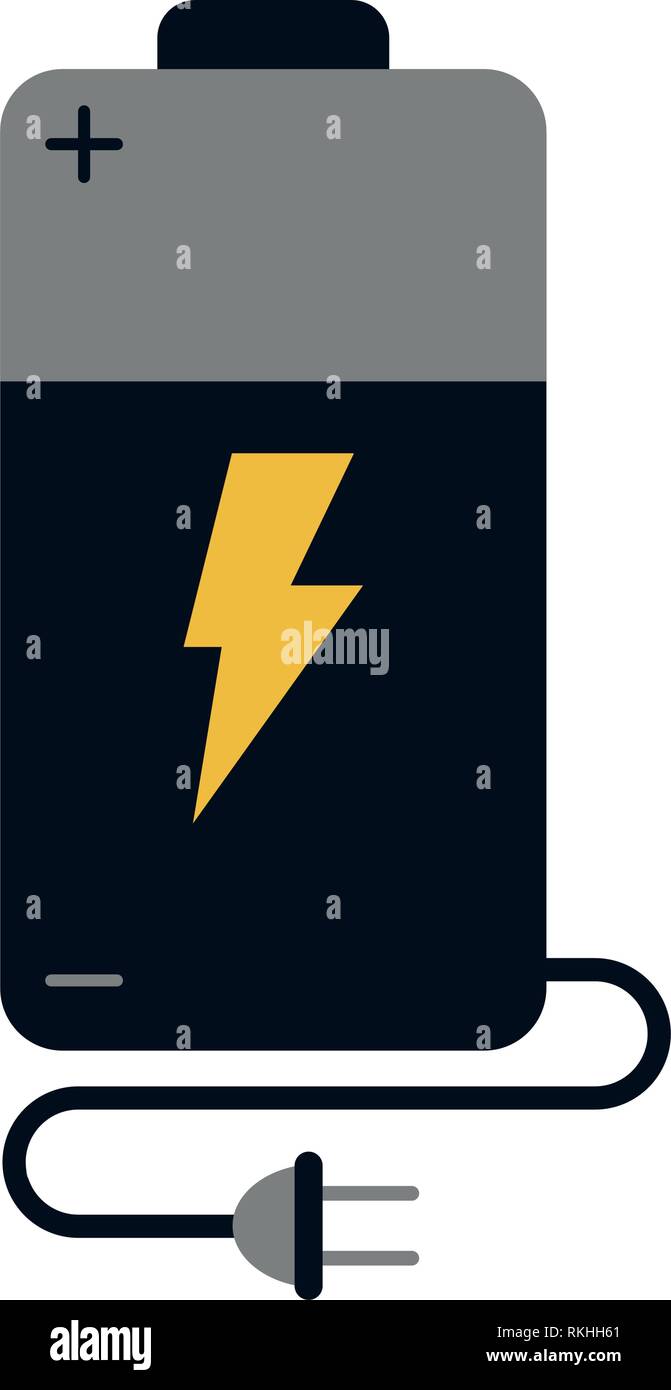 Electric battery with plug and wire Stock Vector Image & Art - Alamy