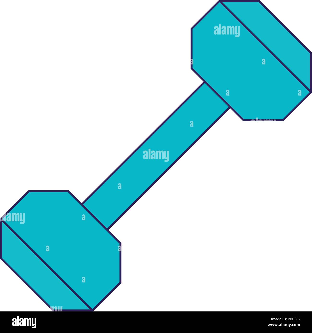 Dumbbell gym equipment blue lines Stock Vector Image & Art - Alamy