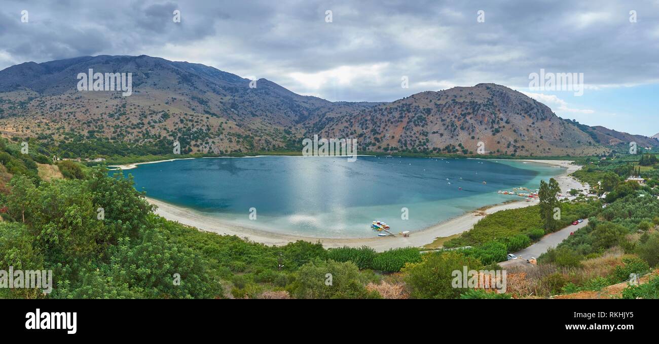 Freshwater lake, Lake Kournas, Crete, Greece Stock Photo - Alamy