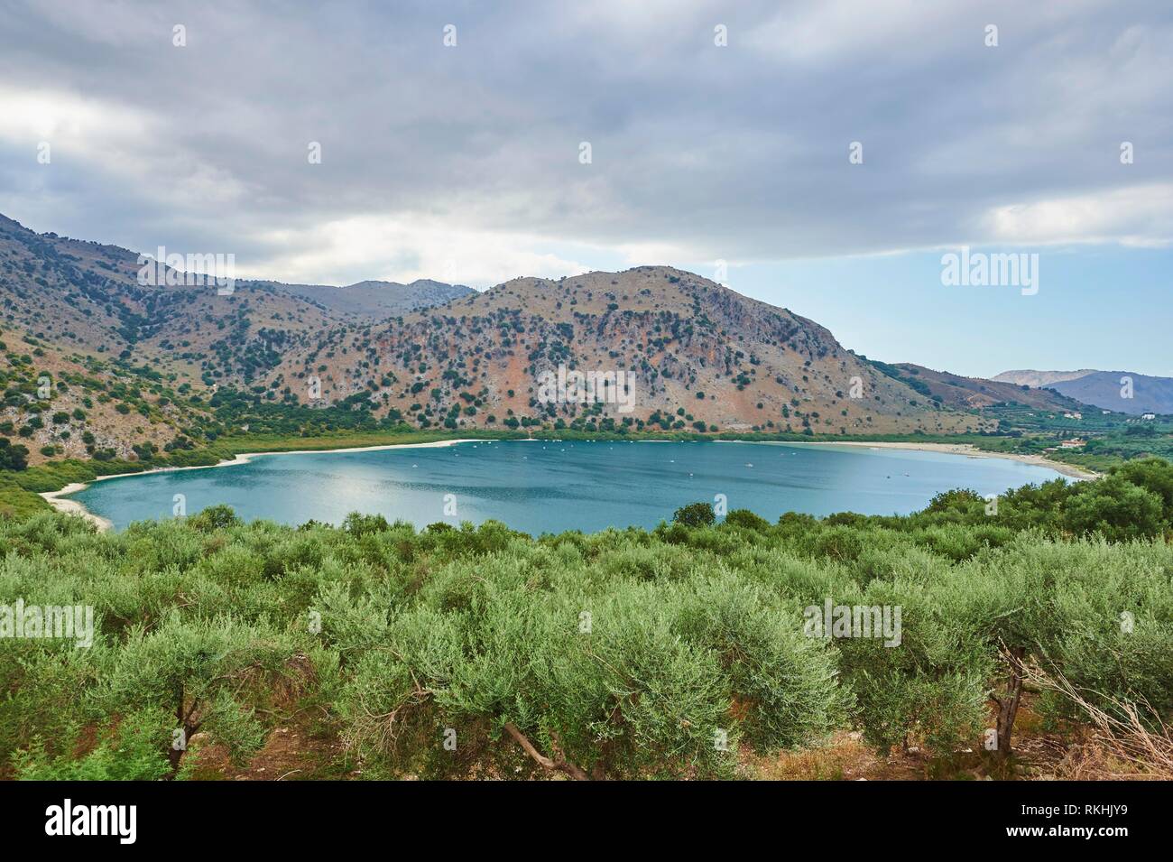 Freshwater lake, Lake Kournas, Crete, Greece Stock Photo - Alamy