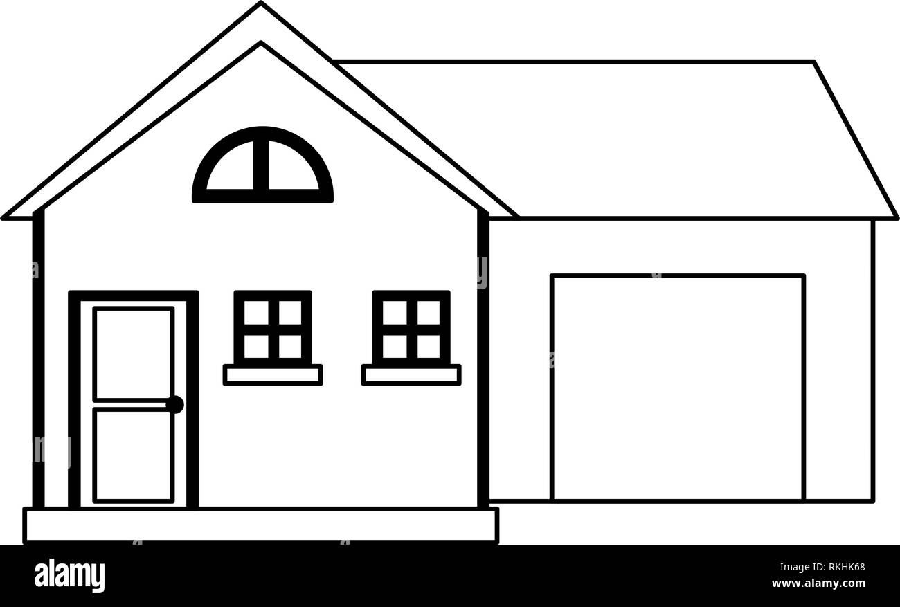 Simple Cartoon House Black And White
