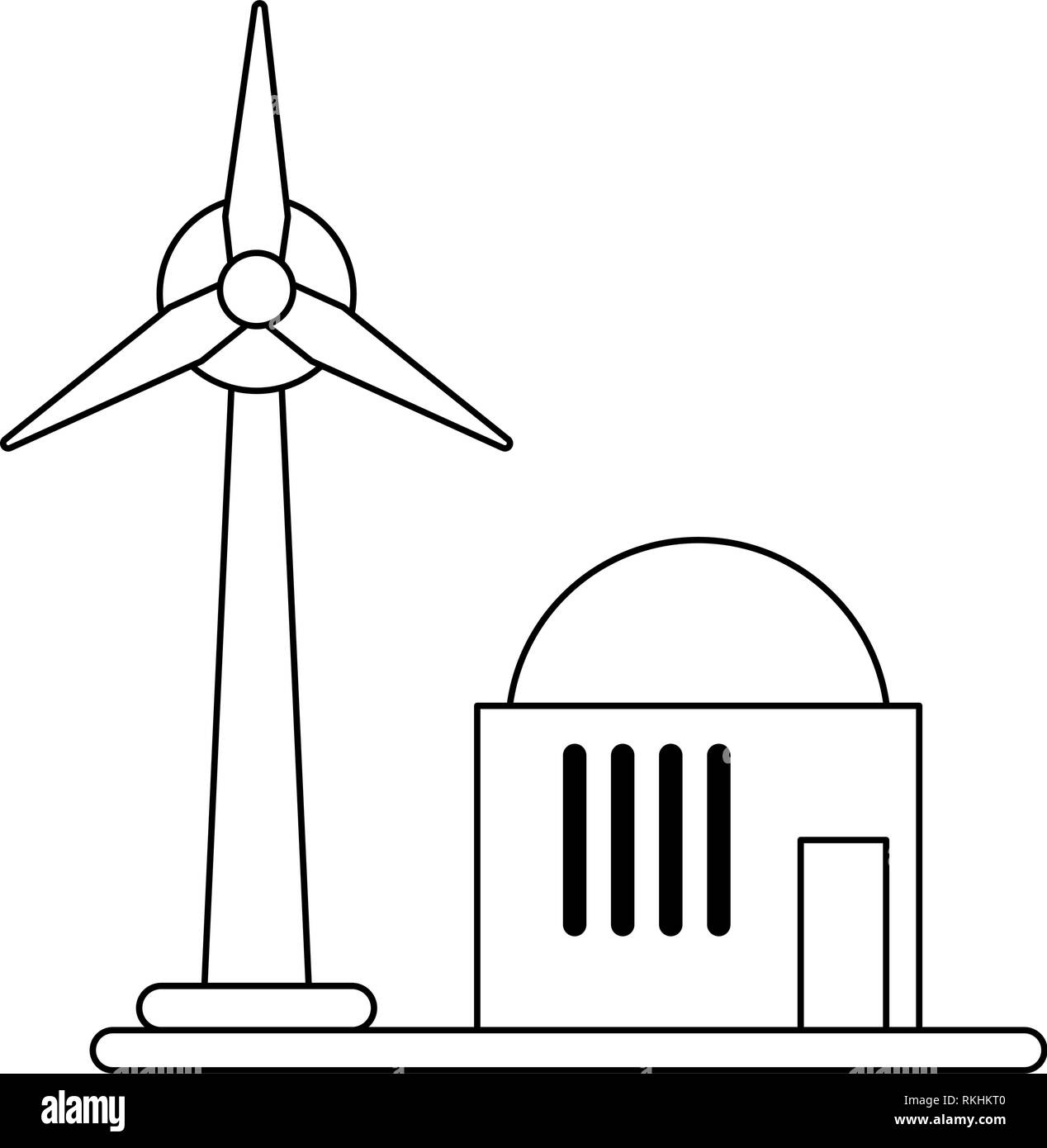 Wind turbine symbol black Black and White Stock Photos & Images - Alamy