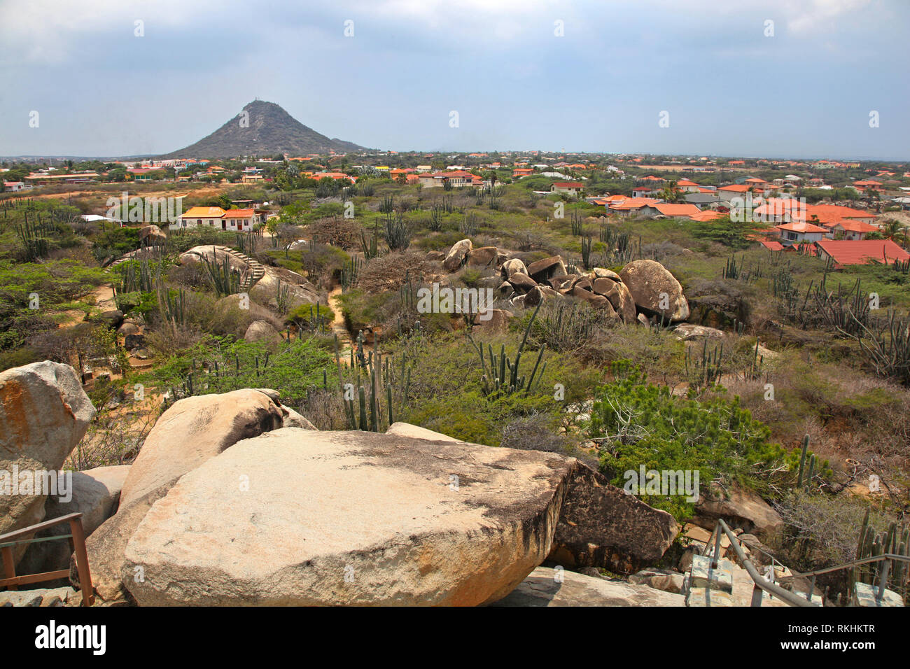 Landscape view from Casibari Rocks, Aruba, Netherland Antilles ...