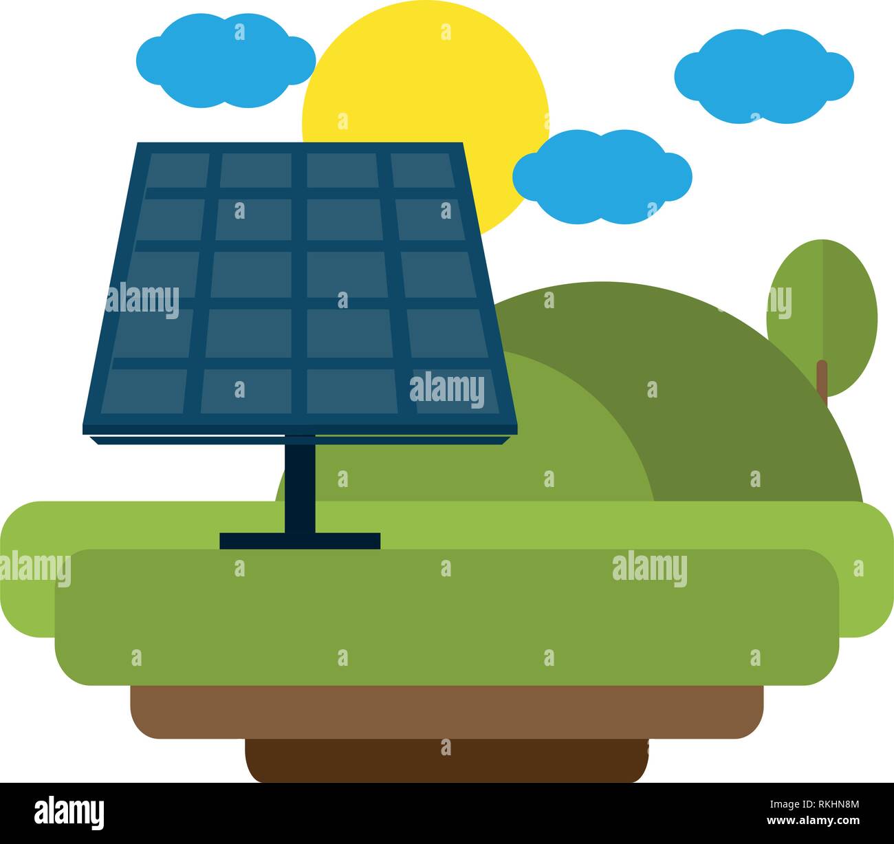 Solar panel in nature landscape Stock Vector Image & Art - Alamy