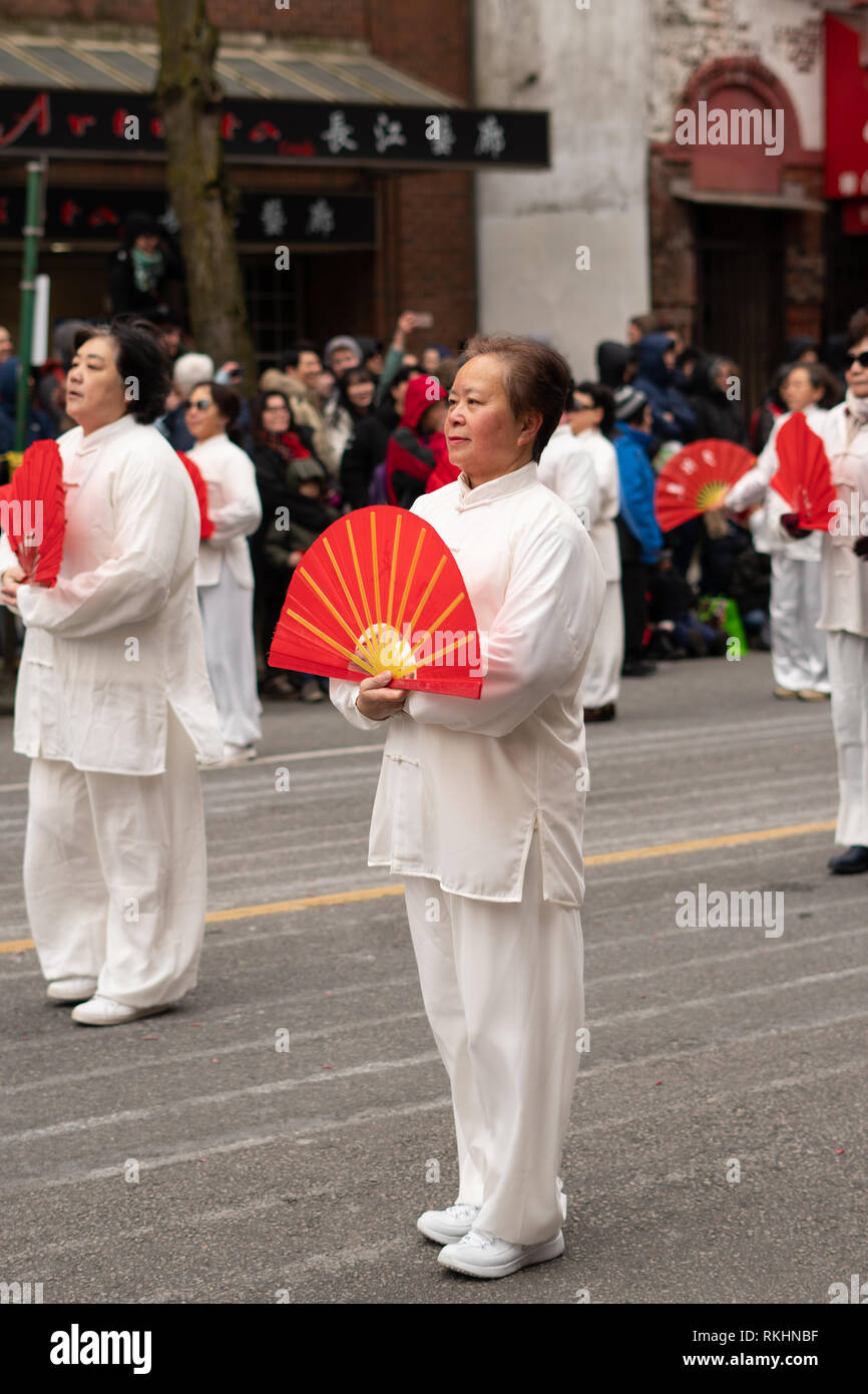 Fan Dancers perform in Vancouvers 2019 Chinese New Year Parade Stock ...