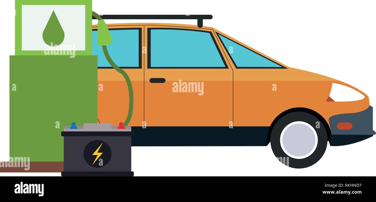 Electric car and electric battery Stock Vector Image & Art - Alamy