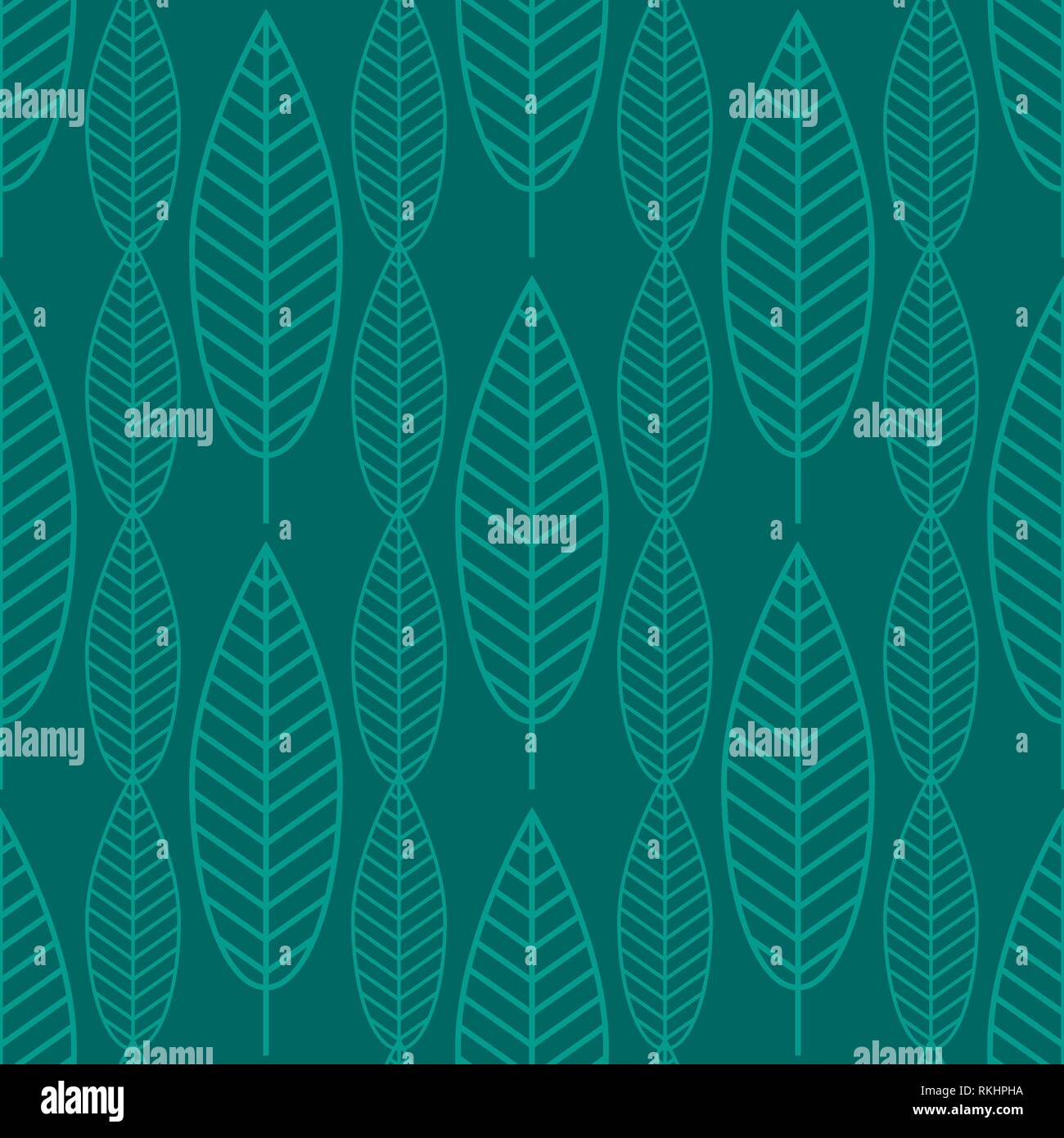 Seamless Stylized Leaf Background. Leaves Geometric Texture. Continuous ...