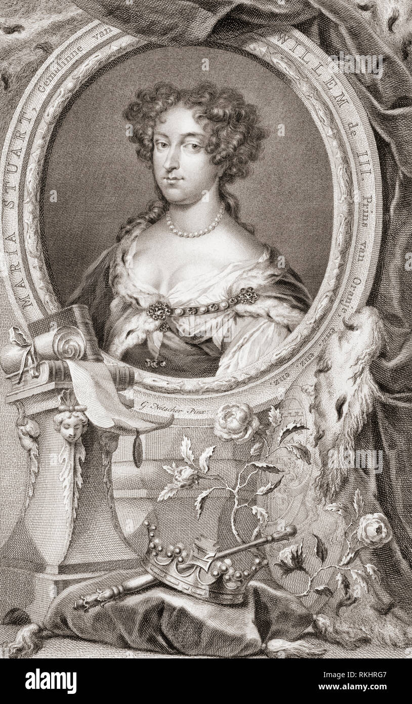 Mary II, 1662 - 1694. Queen of England, Scotland and Ireland, co ...