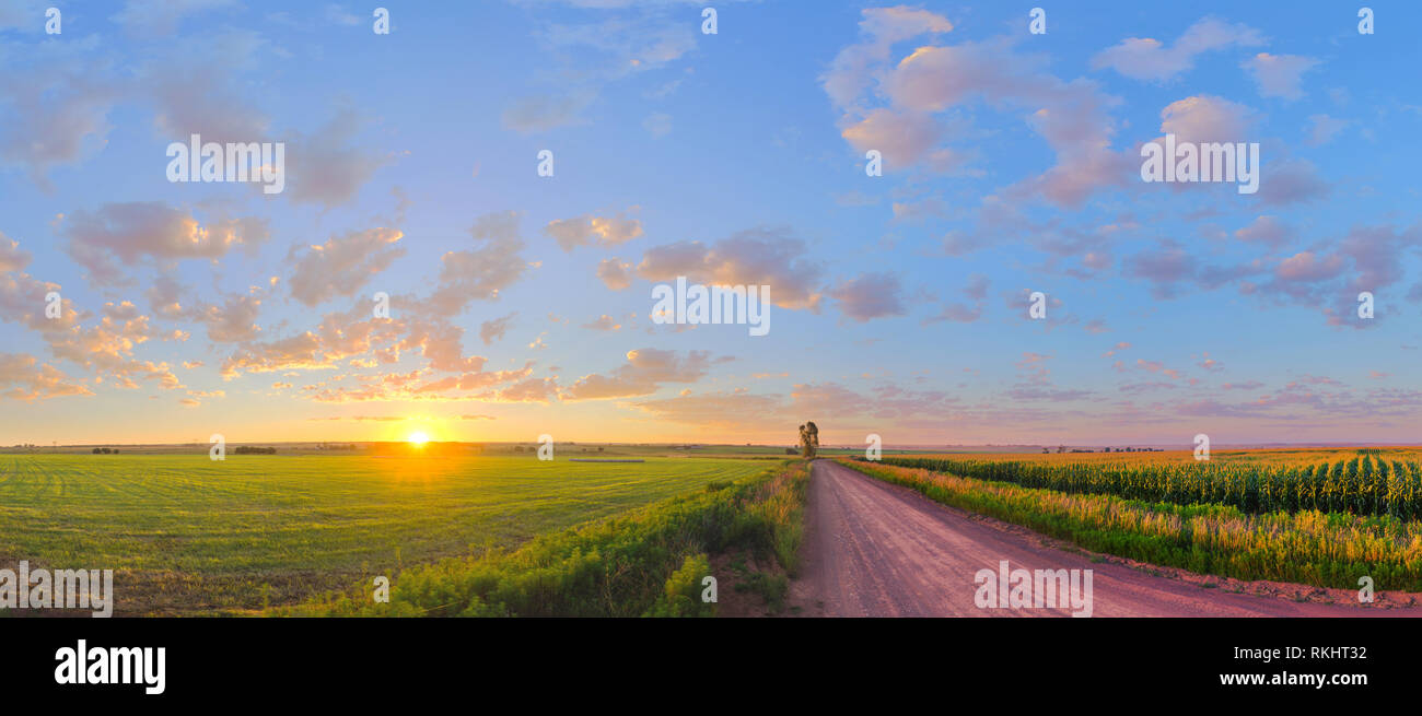 Sunset Road Panorama Stock Photo - Alamy