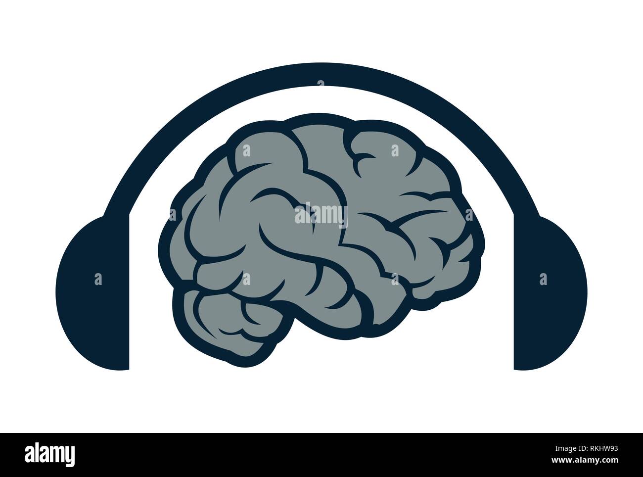 Human brain and headphones hi-res stock photography and images - Alamy