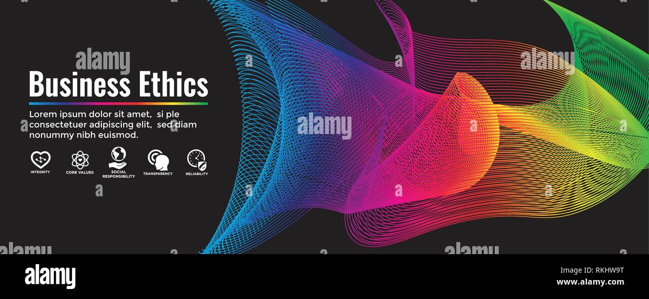 Business Ethics Web Banner and Icon Set w Honesty, Integrity ...