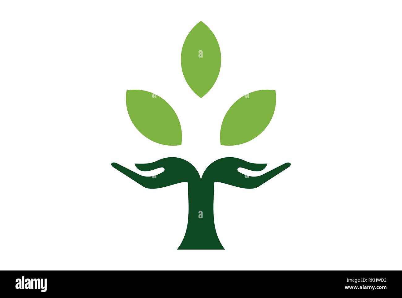 hand leaves logo icon Stock Vector Image & Art - Alamy