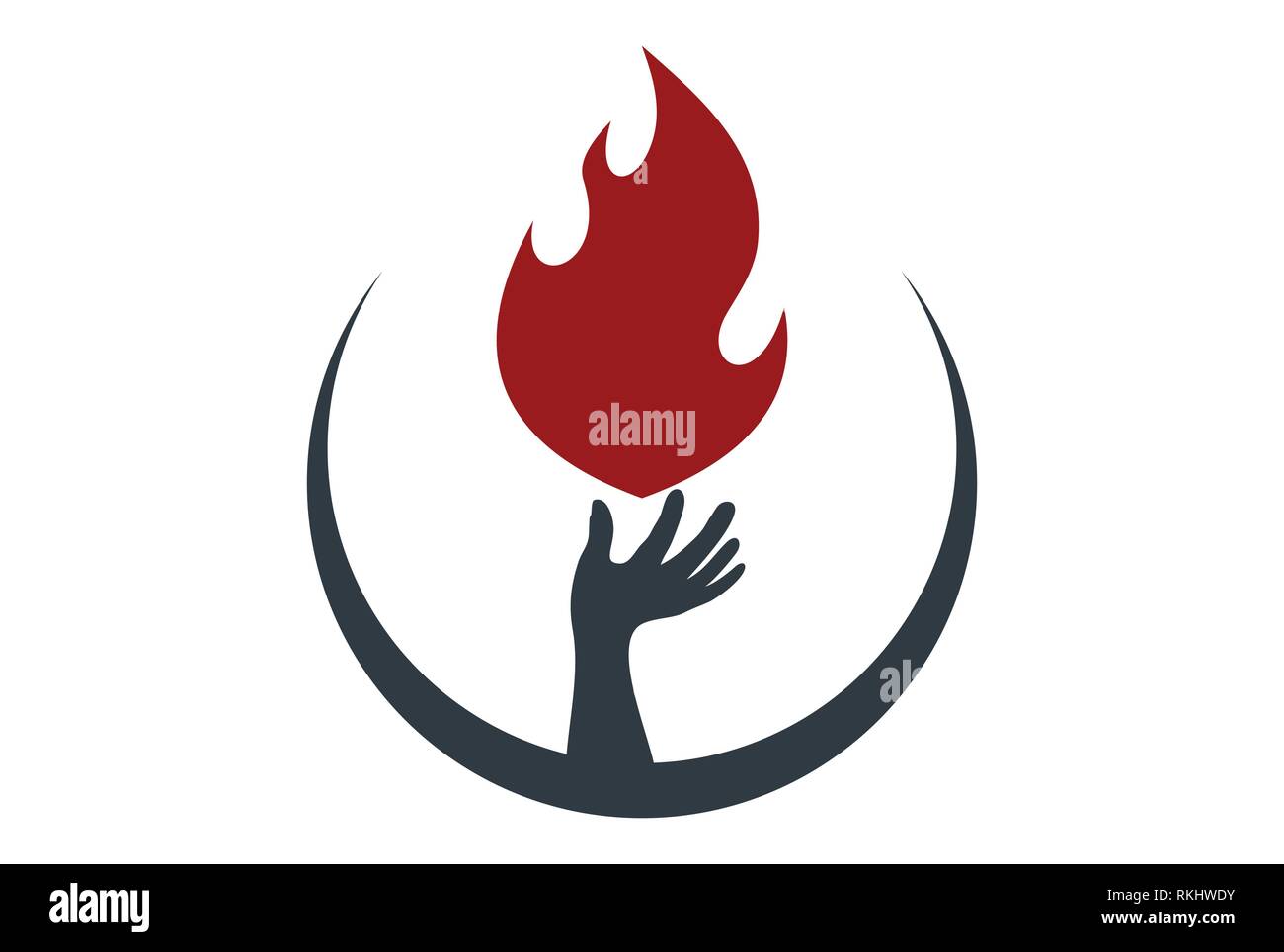 hand fire energy power logo icon Stock Vector Image & Art - Alamy