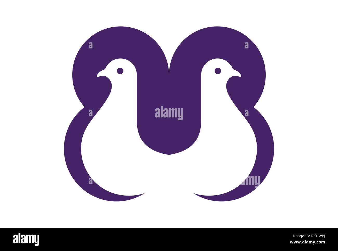 Dove letter icon simple hi-res stock photography and images - Alamy