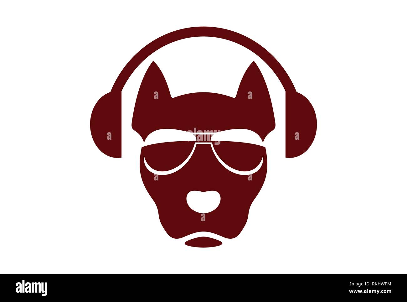 dog music headphone logo icon concept Stock Vector Image & Art - Alamy