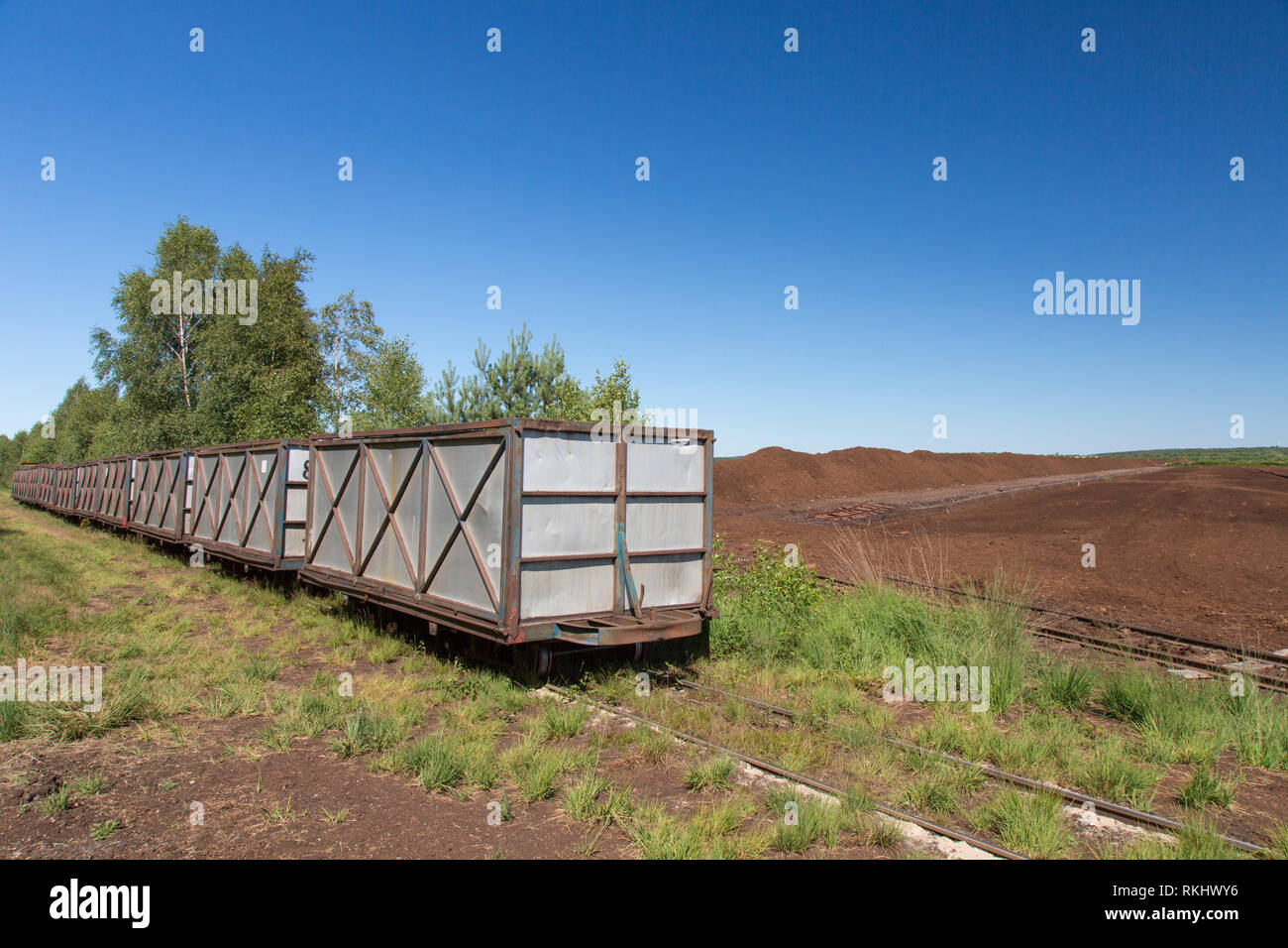 Peat train at Totes Moor / Tote Moor, raised bog near Neustadt am ...