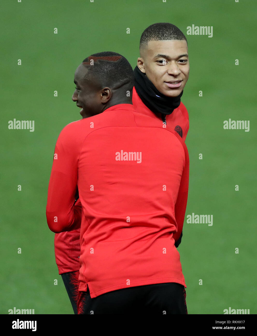 Paris Saint Germain's Kylian Mbappe during the training session at Old ...