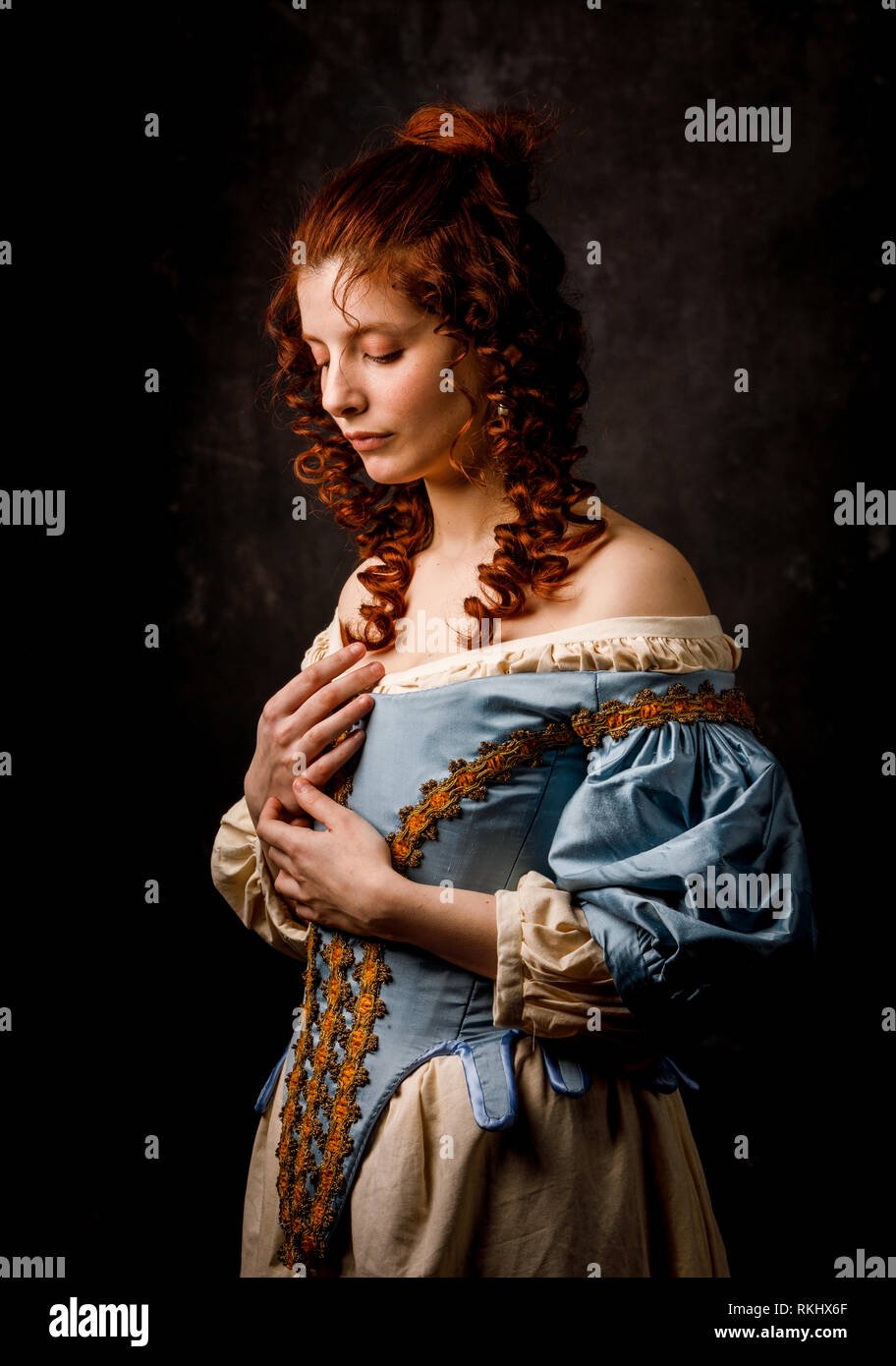 Beautiful Woman in medieval clothing Stock Photo - Alamy