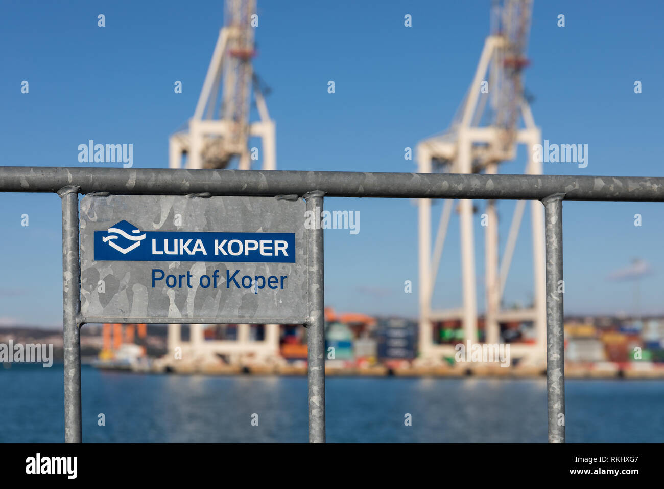 Luka Koper, Port of Koper sign Stock Photo - Alamy