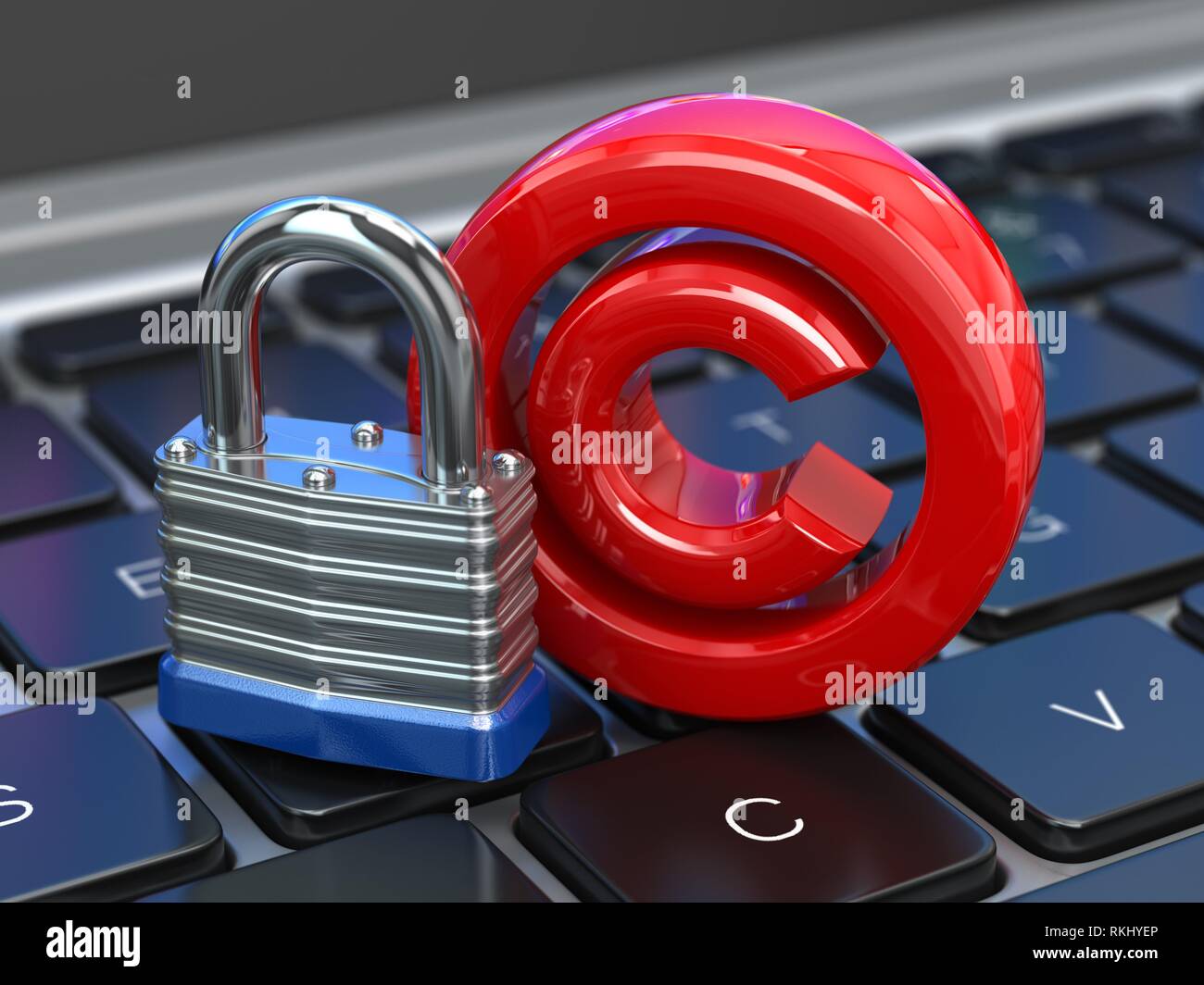 Laptop copyright symbol piracy hi-res stock photography and images - Alamy