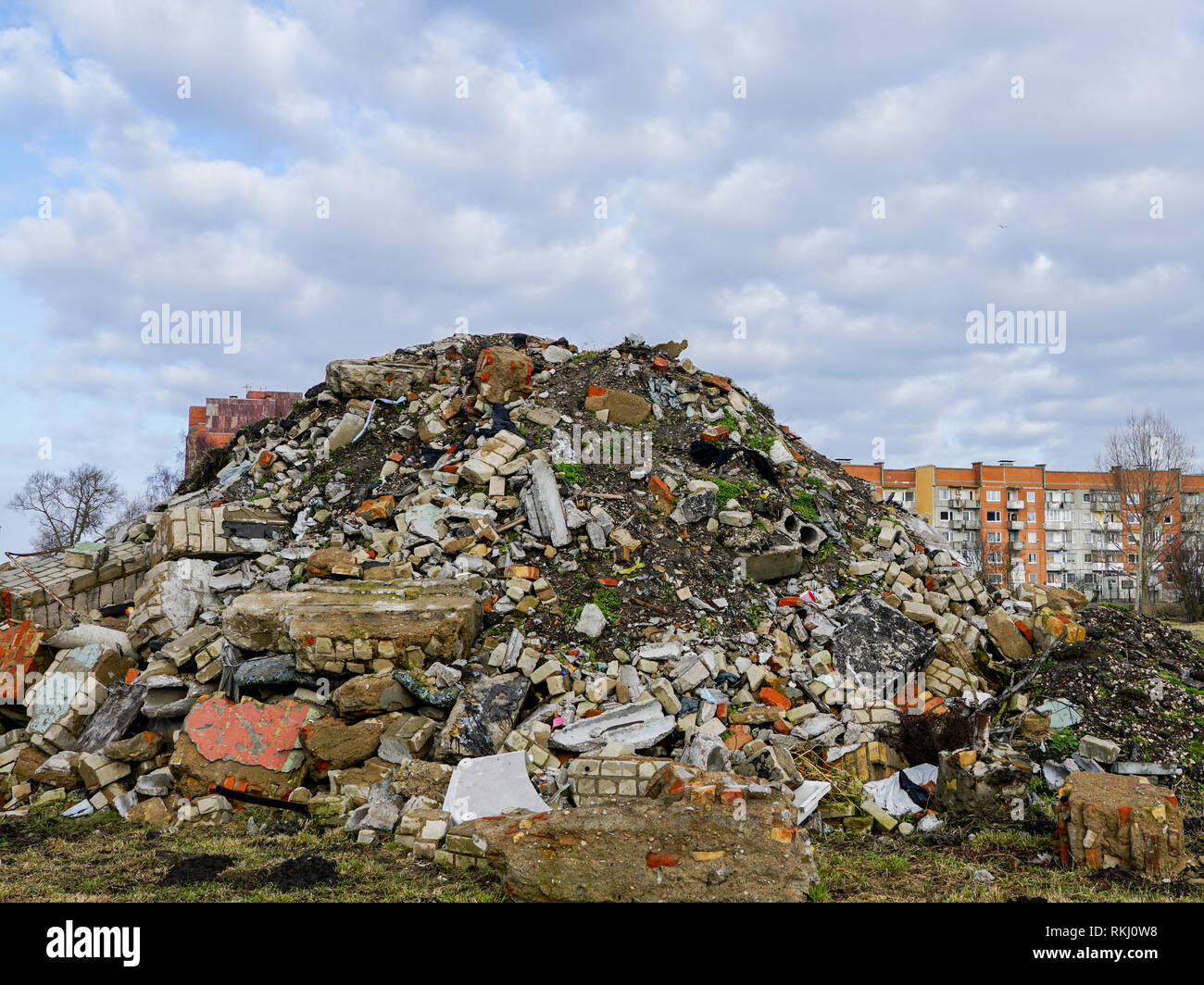 Heap of rubble after demolition of an old house Stock Photo - Alamy