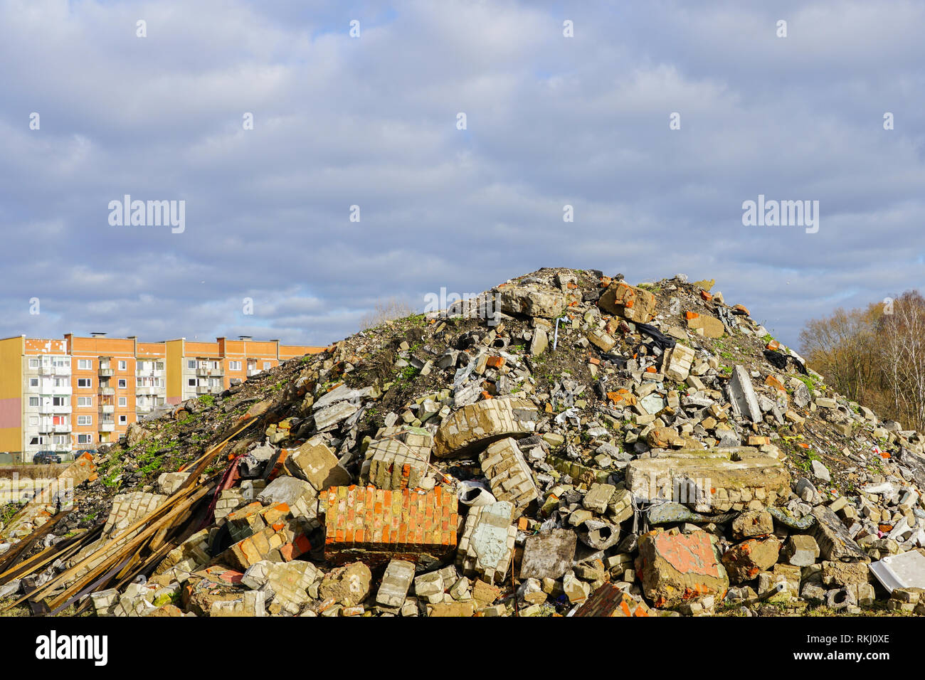 Heap of rubble after demolition of an old house Stock Photo - Alamy