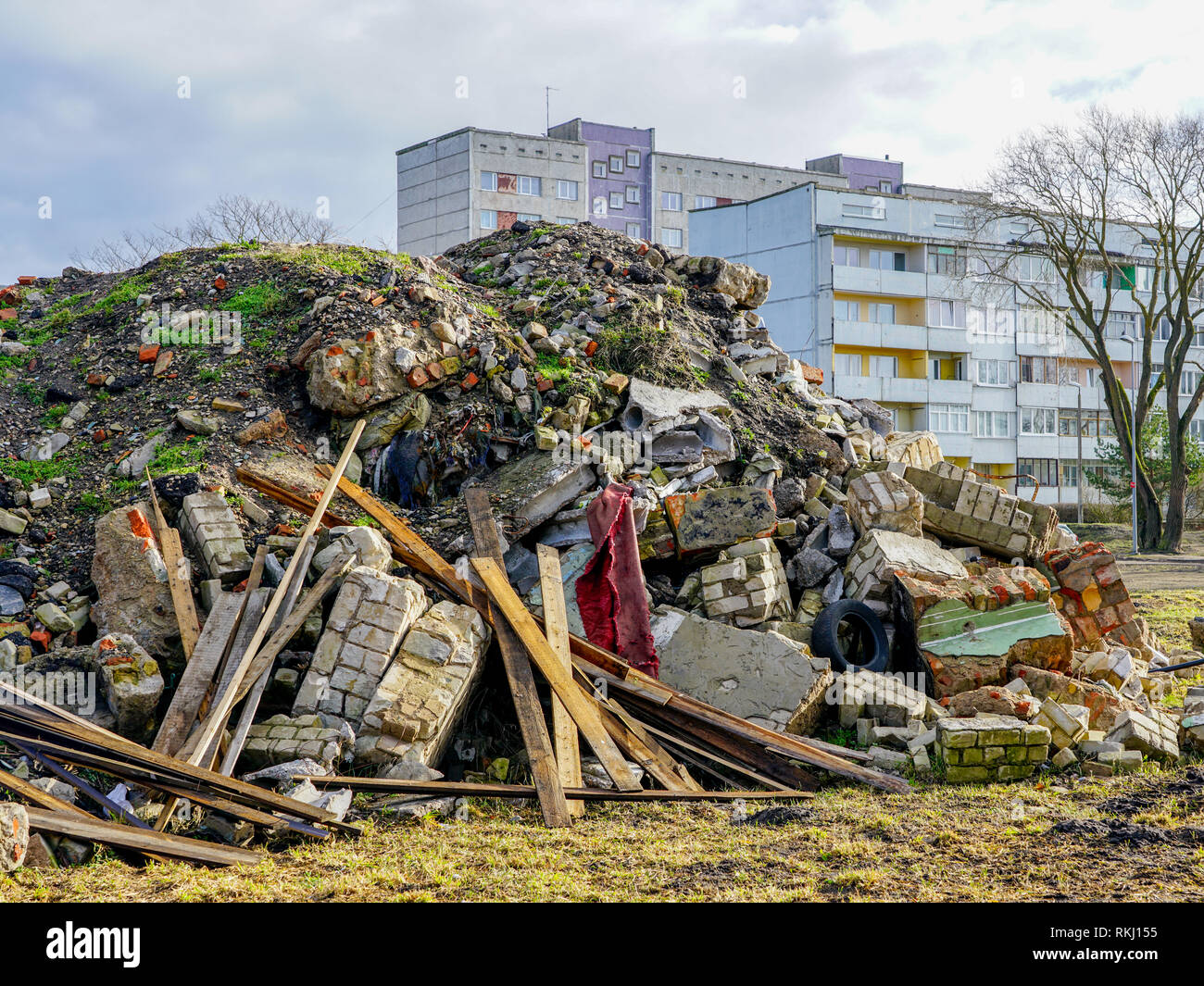 Heap of rubble after demolition of an old house Stock Photo - Alamy